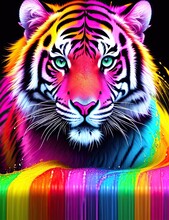Tiger Rainbow Stripes Clipart Free Stock Photo - Public Domain Pictures
