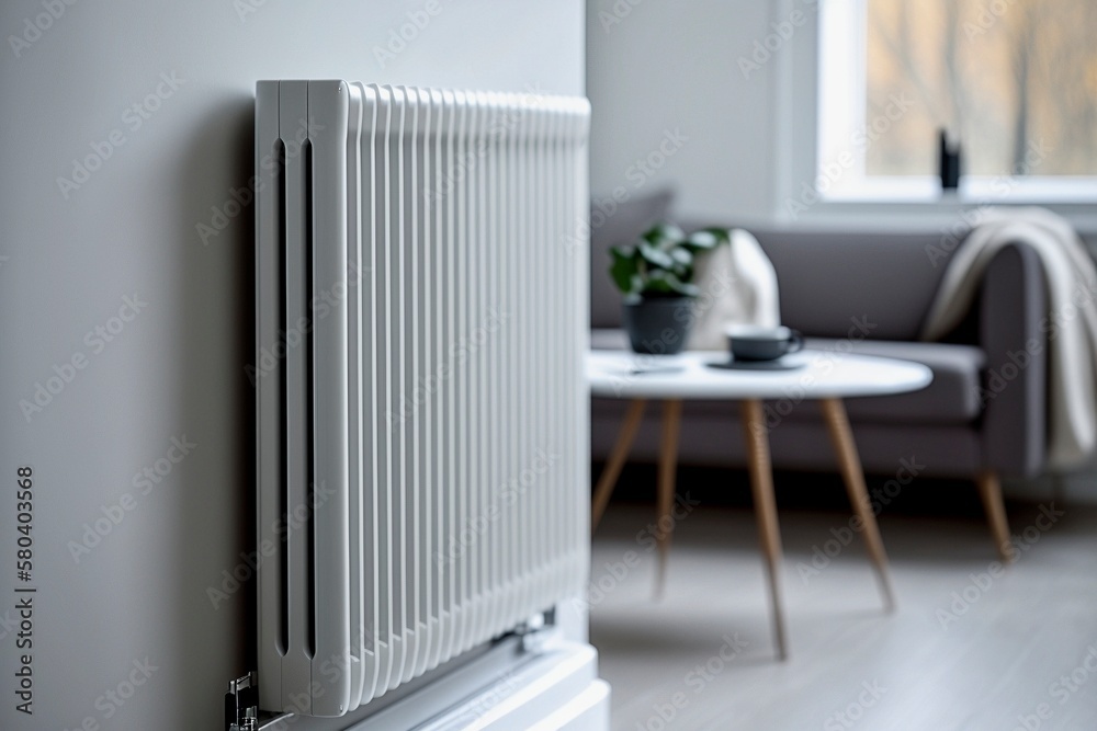 Modern White Radiator in a Cozy Living Room with Minimalist Decor and ...