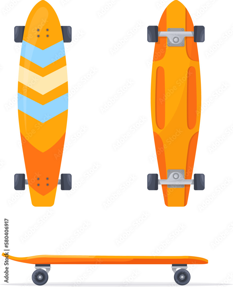 Image vectorielle Stock Skateboard deck. Skate board top side view ...