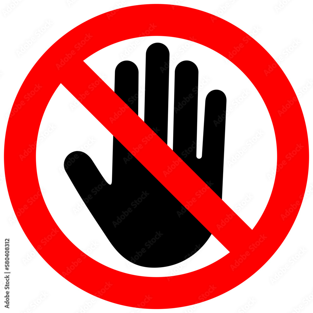 Do not enter sign with hand Stock Vector | Adobe Stock