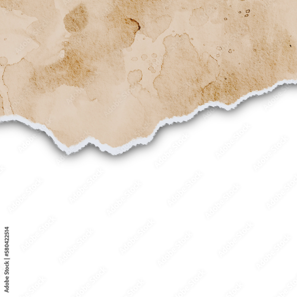 Brown Vintage Torn Paper Border Isolated on Transparent Background ...