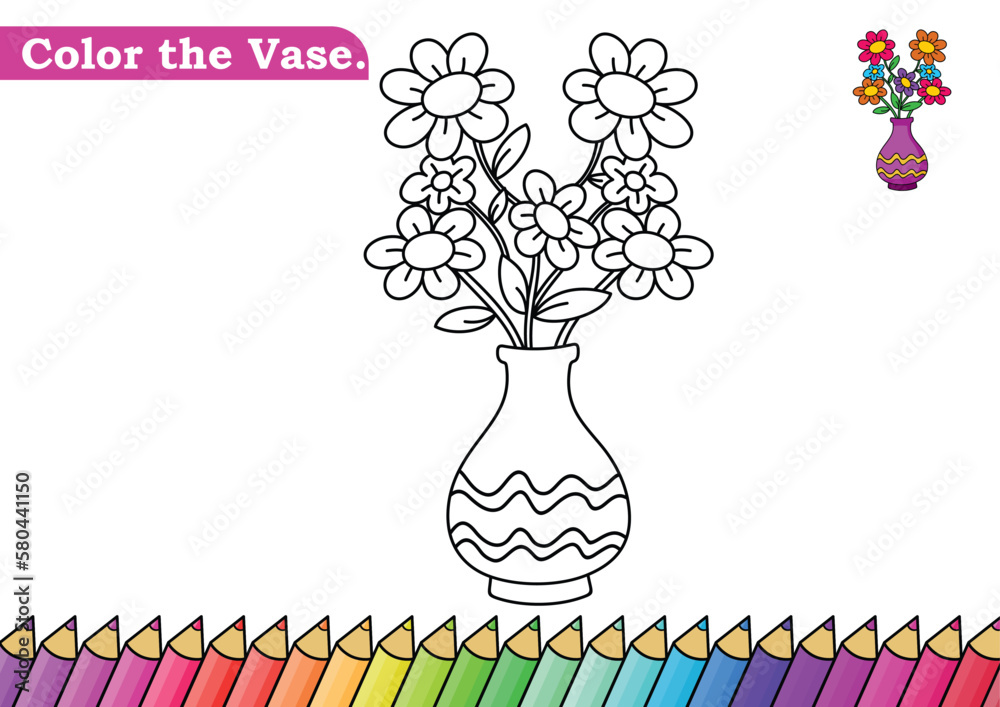 Vase coloring page. isolated coloring book. color pages for kids ...