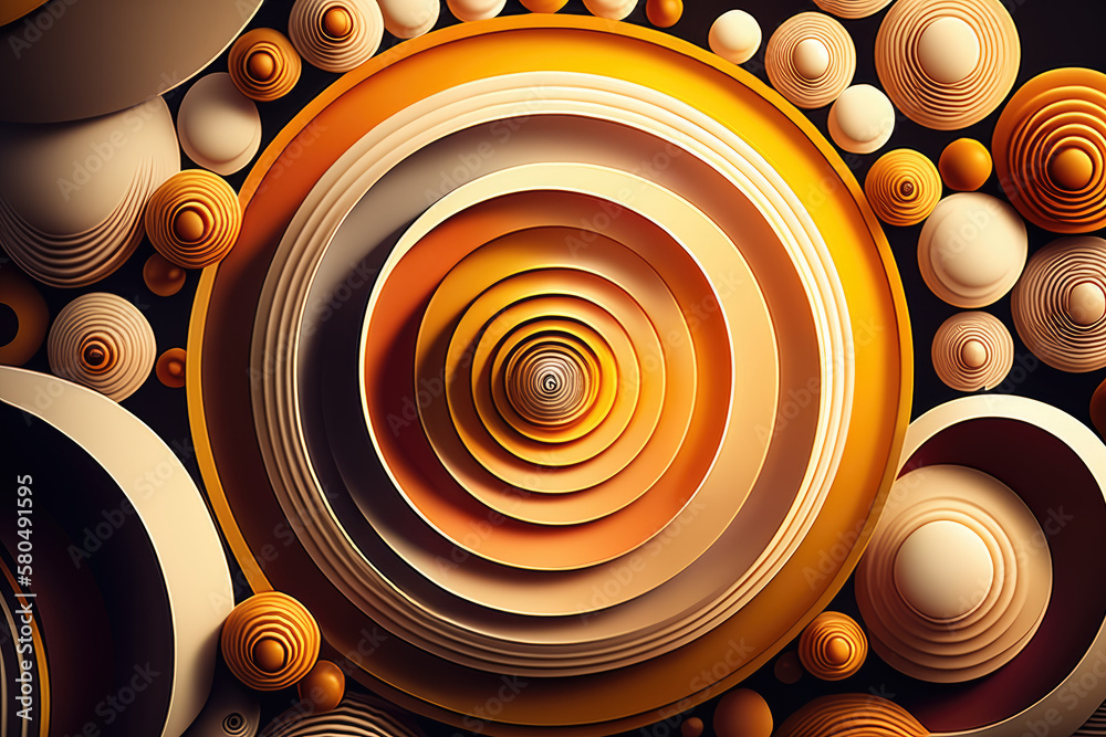 Mesmerizing concentric circles in warm and cool tones, evoking a sense ...