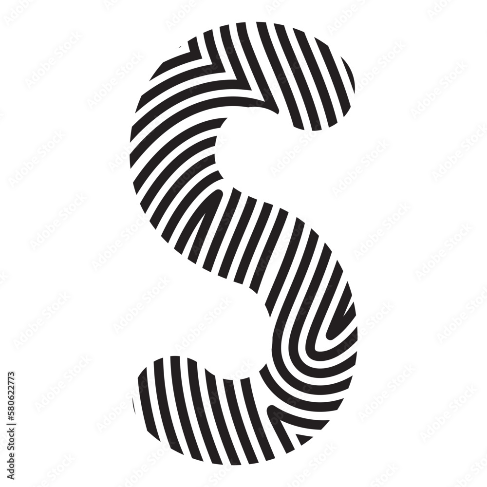 Handwritten Letter S Aesthetic Word Alphabet Fingerprint Cute Abstract ...