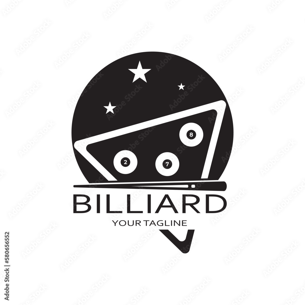 เวกเตอร์ Stock simple billiards logo template illustration with ...