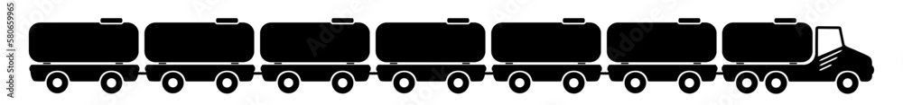 Liquid and fuel transportation truck vector graphic isolated on white ...