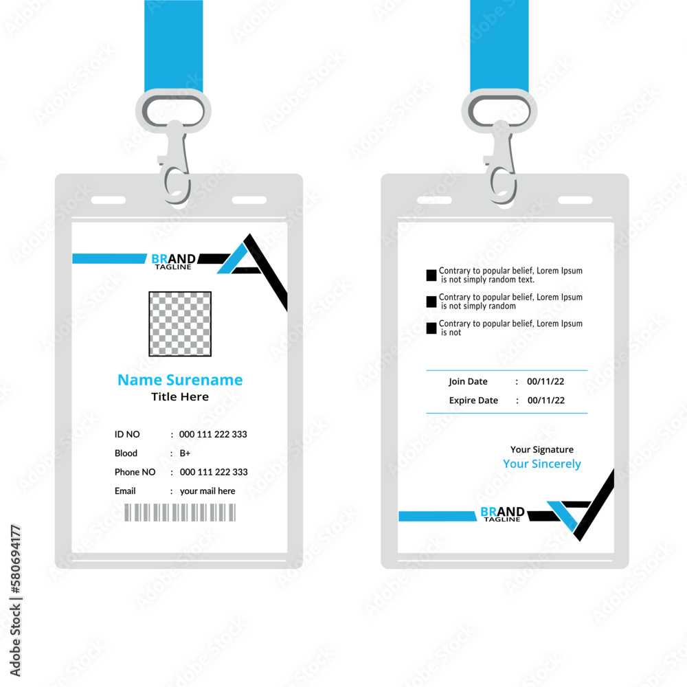 Simple and Clean ID Card Design Template. Professional corporate id ...