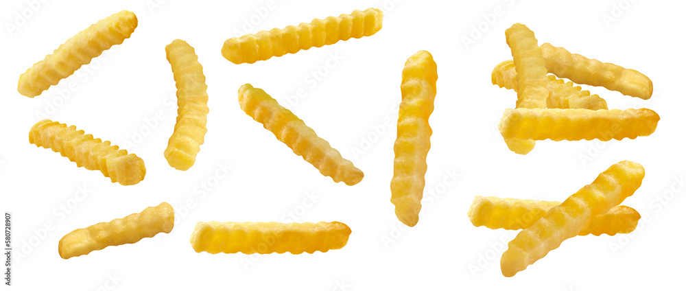 Foto Crinkle Cut French Fries isolated. PNG transparency do Stock ...