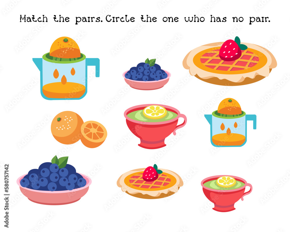 Vector de Stock Find pairs. Educational puzzle game for preschoolers ...