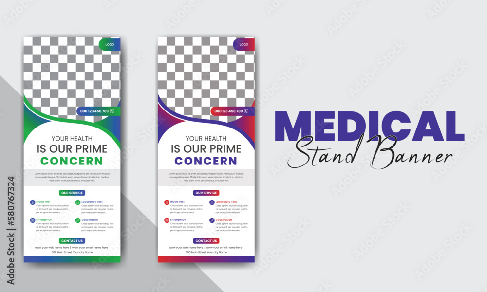 Medical stand banner design, X banner for marketing, special 70-inch ...