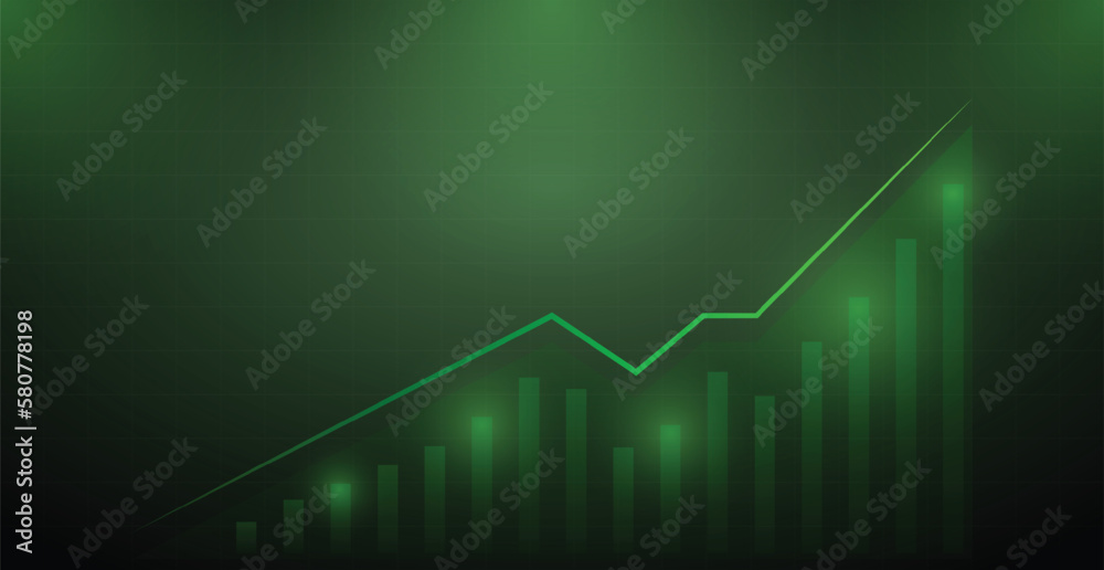 Green Stock Market Trading Background. Wallpaper. Finance Banner. Graph ...