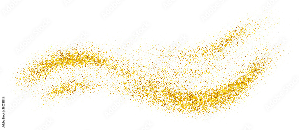 Gold glitter swash shiny stroke shape, luxury party element Stock ...