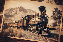 Vintage Railway Postcard Free Stock Photo - Public Domain Pictures