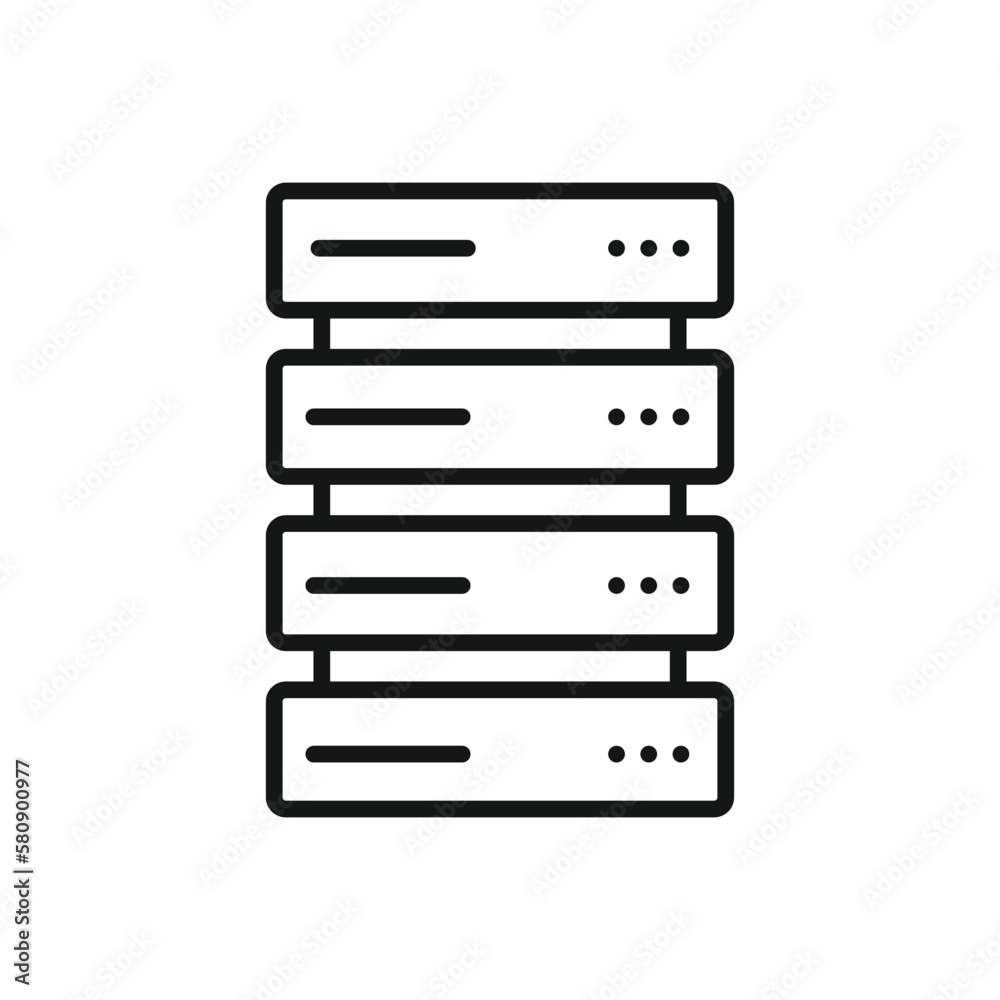 Editable Icon Of Database Vector Illustration Isolated On White Background Using For