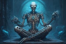 Meditating Halloween Skeleton Free Stock Photo - Public Domain Pictures