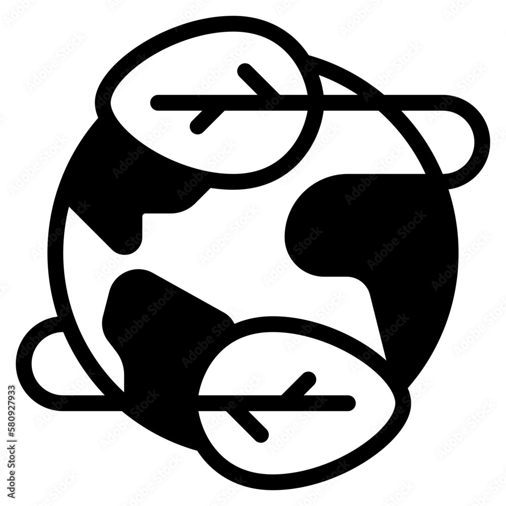 ecology icon with solid line style and 64 px base. Suitable for website ...