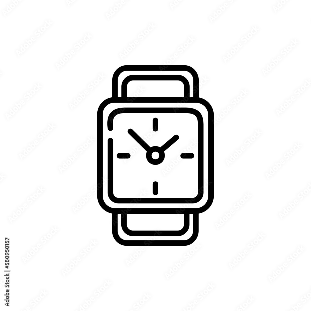 Wrist watch icon design isolated on white background. line art vector ...