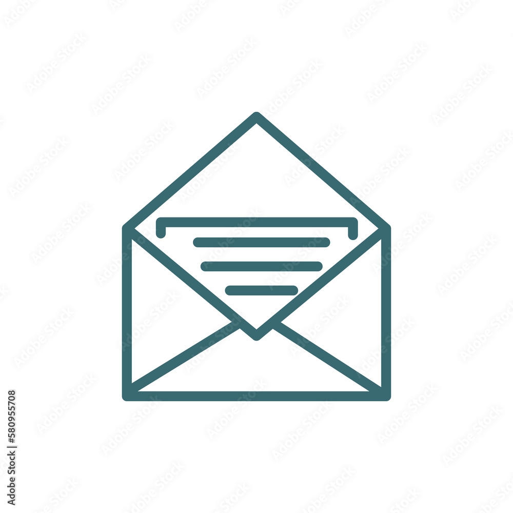 open email icon. Thin line open email icon from education and science ...