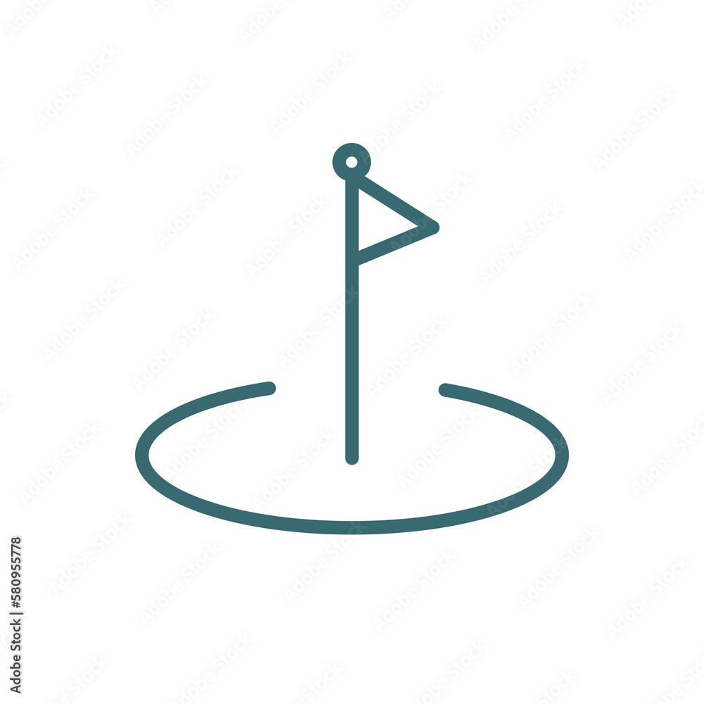 flag point icon. Thin line flag point icon from education and science ...