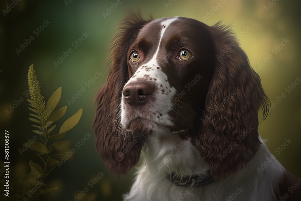 English Springer Spaniel, Created using generative AI tools.. Stock ...