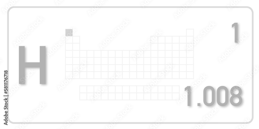 Ilustração tavola periodica degli elementi, elemento Idrogeno ...