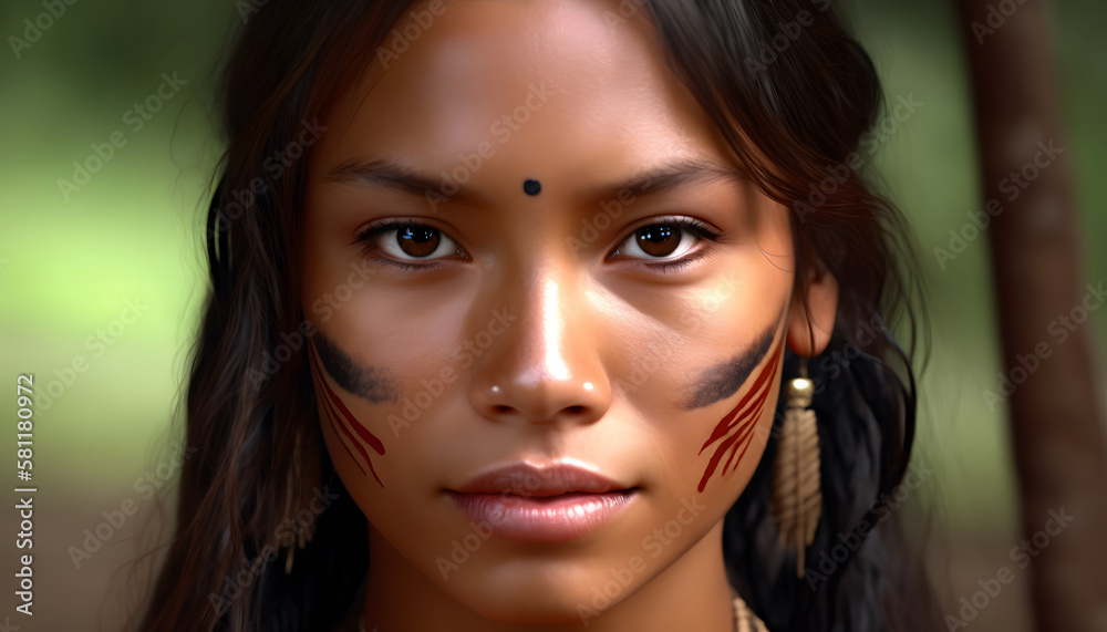 Hermosa Mujer del amazonas, Poder y Belleza de la Cultura Indigena del ...