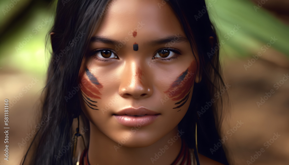 Hermosa Mujer del amazonas, Poder y Belleza de la Cultura Indigena del ...