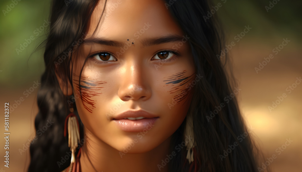 Hermosa Mujer del amazonas, Poder y Belleza de la Cultura Indigena del ...