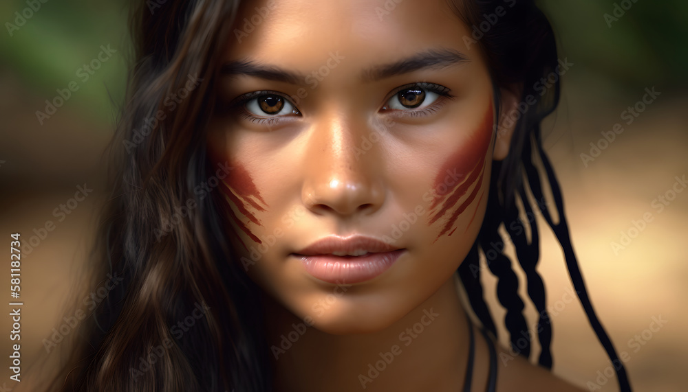 Ilustración de Stock Hermosa Mujer del amazonas, Poder y Belleza de la ...