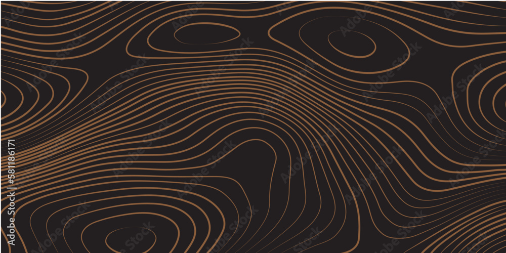 Vector de Stock Balack and soft orange wavy abstract topographic map ...