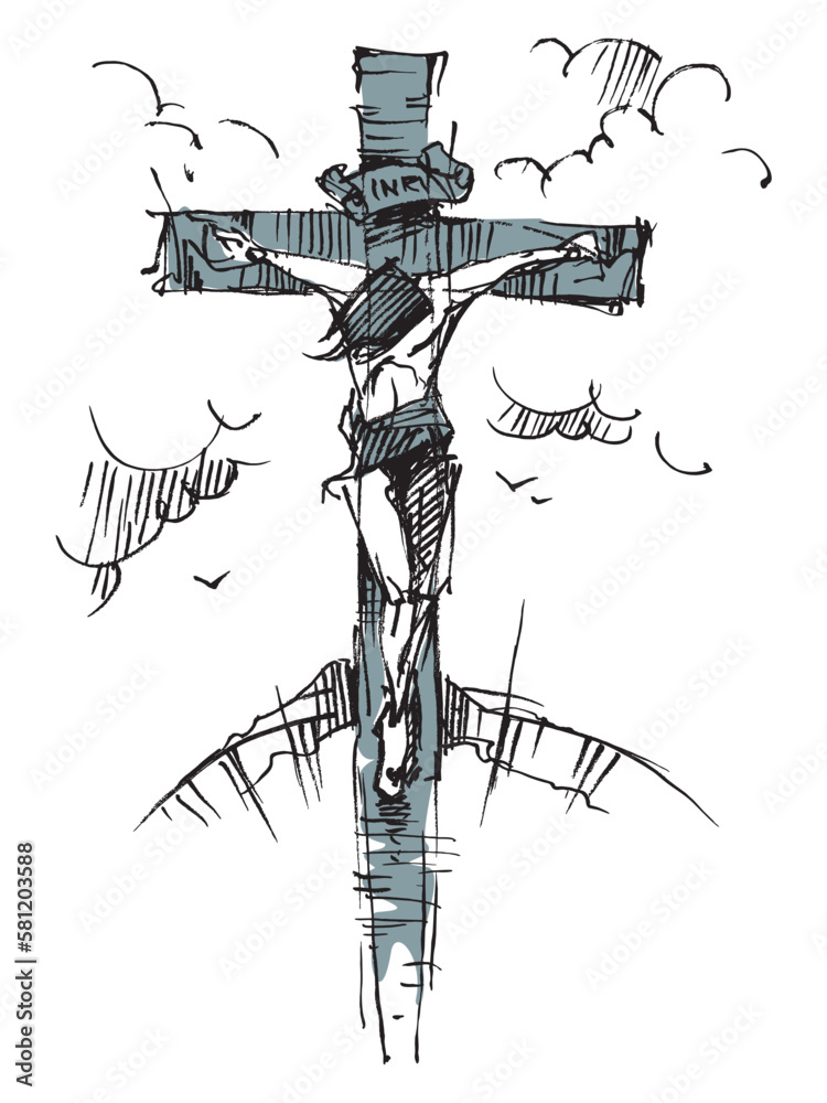 Good Friday - Christian holiday. Background with crosses. Crucifixion ...