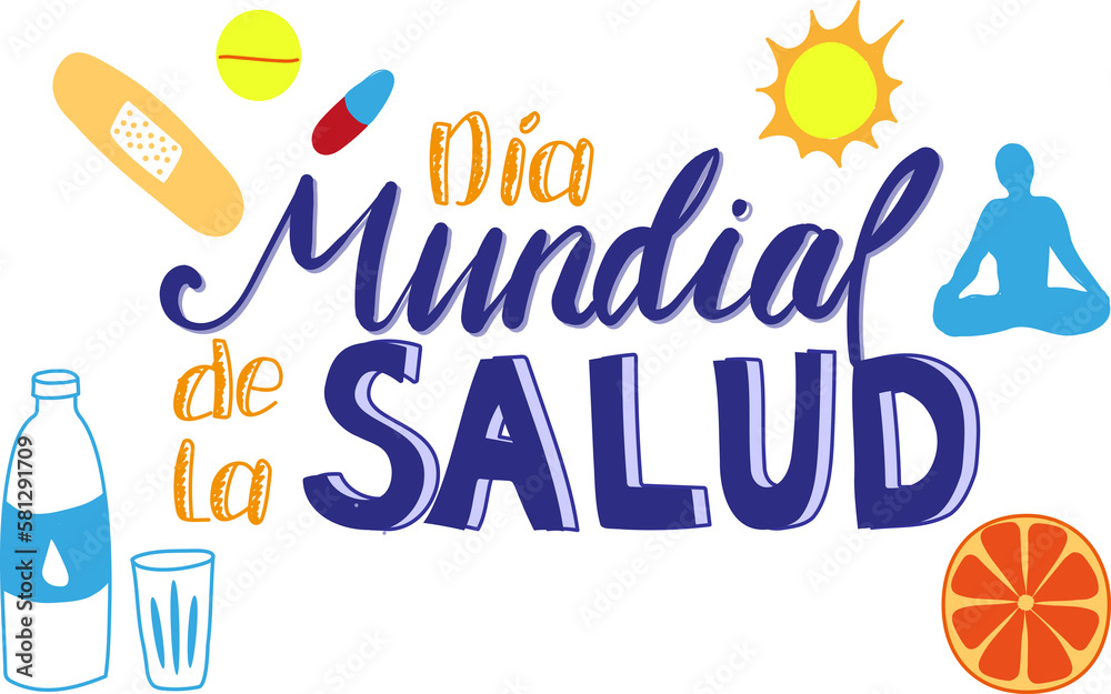 Día Mundial de la Salud, Letras Lettering Stock Photo | Adobe Stock