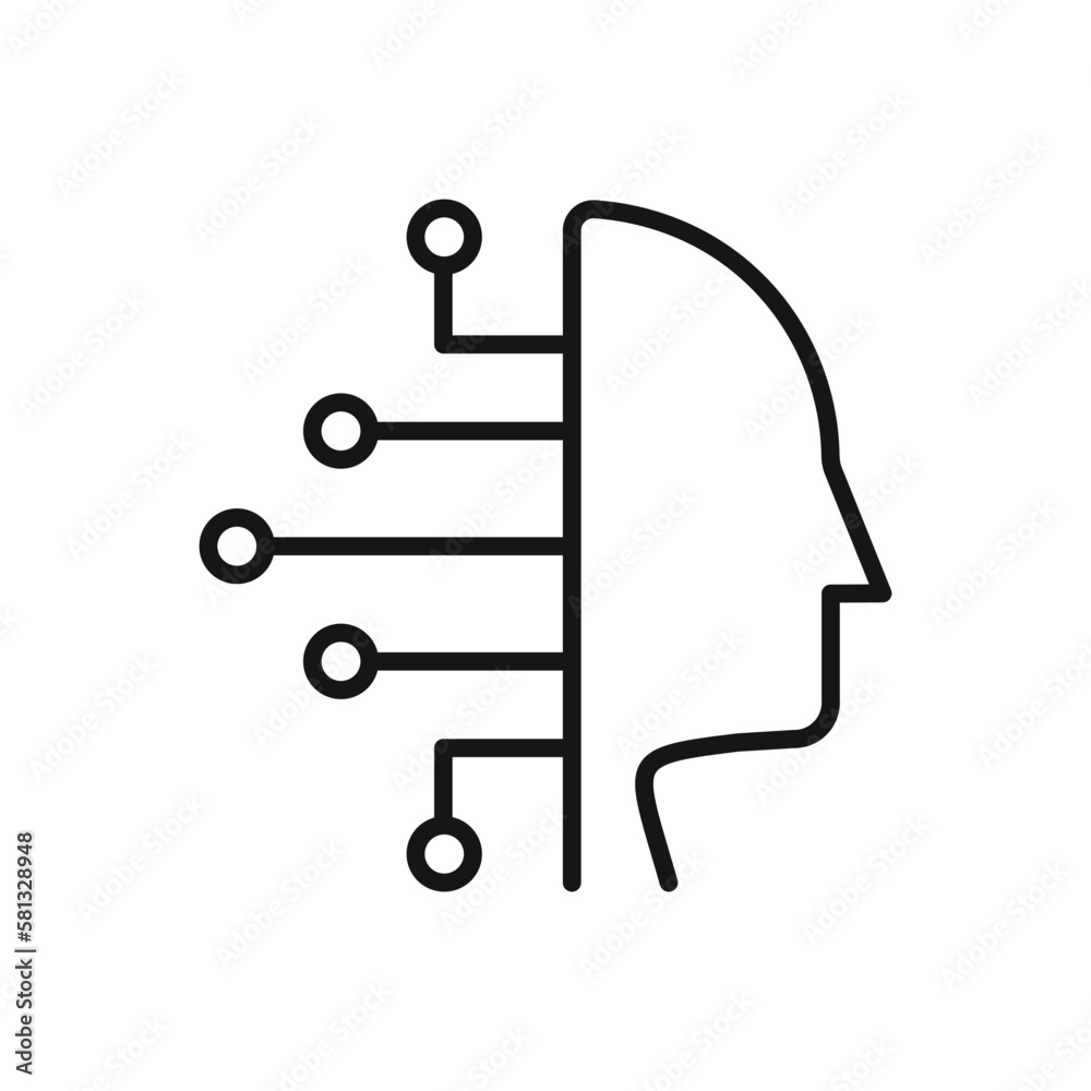 Editable Icon of Artificial Intelligence, Vector illustration isolated ...