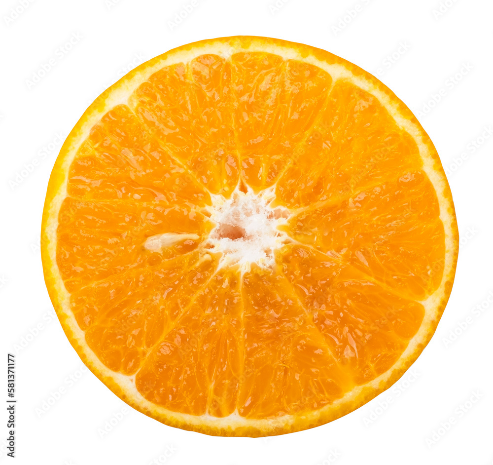 Top view half of orange isolated on transparent background, PNG image ...