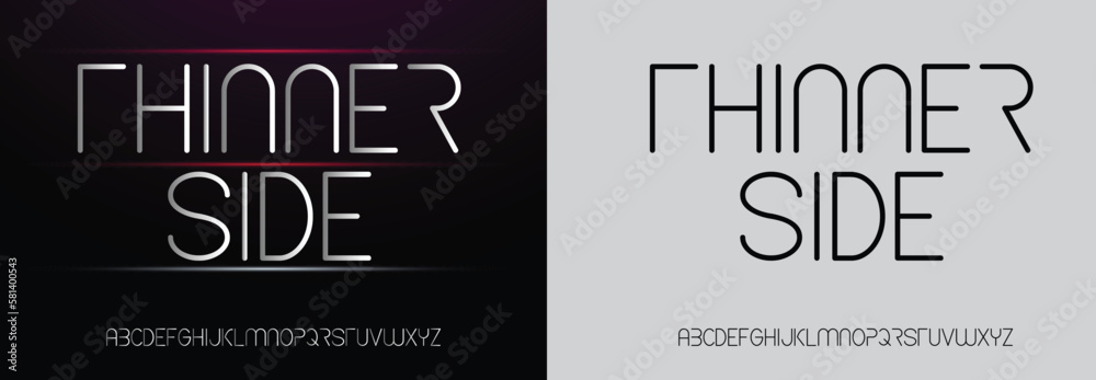 Thinner Side, Modern Sport Fonts. Typeface Tech style fonts for ...