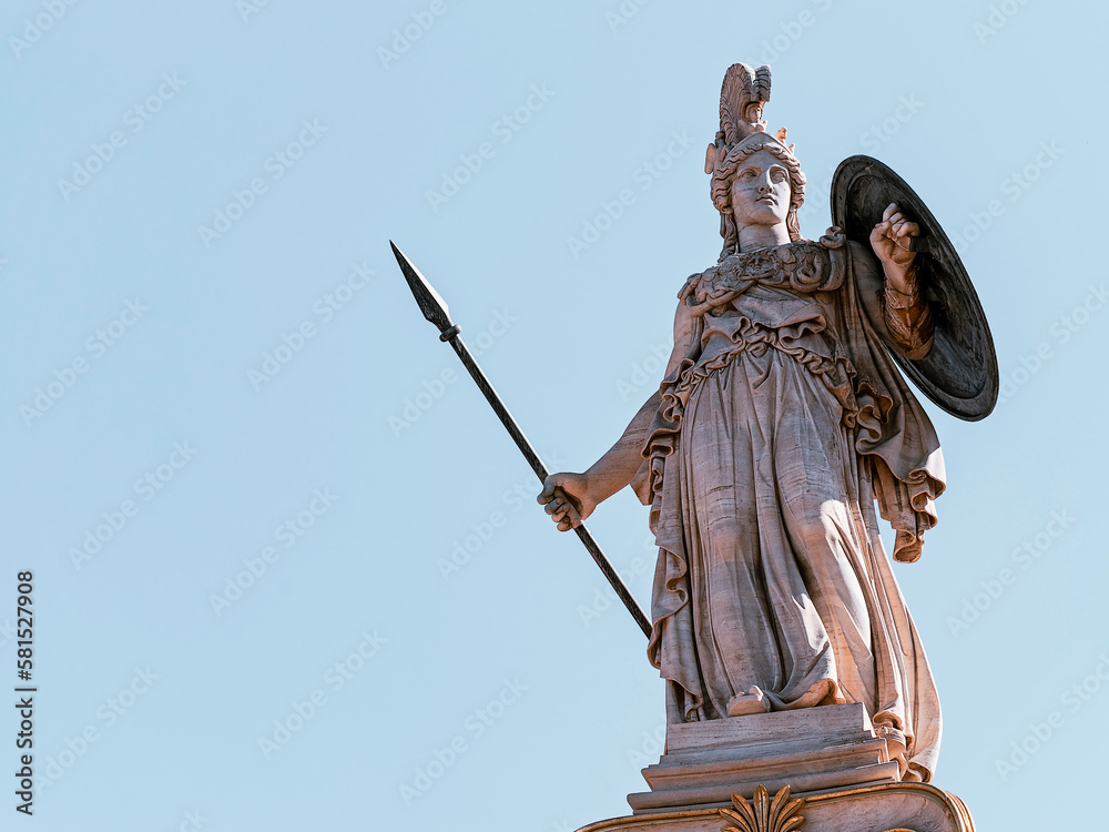 Statue of Athena, the ancient Greek goddess of wisdom and knowledge ...