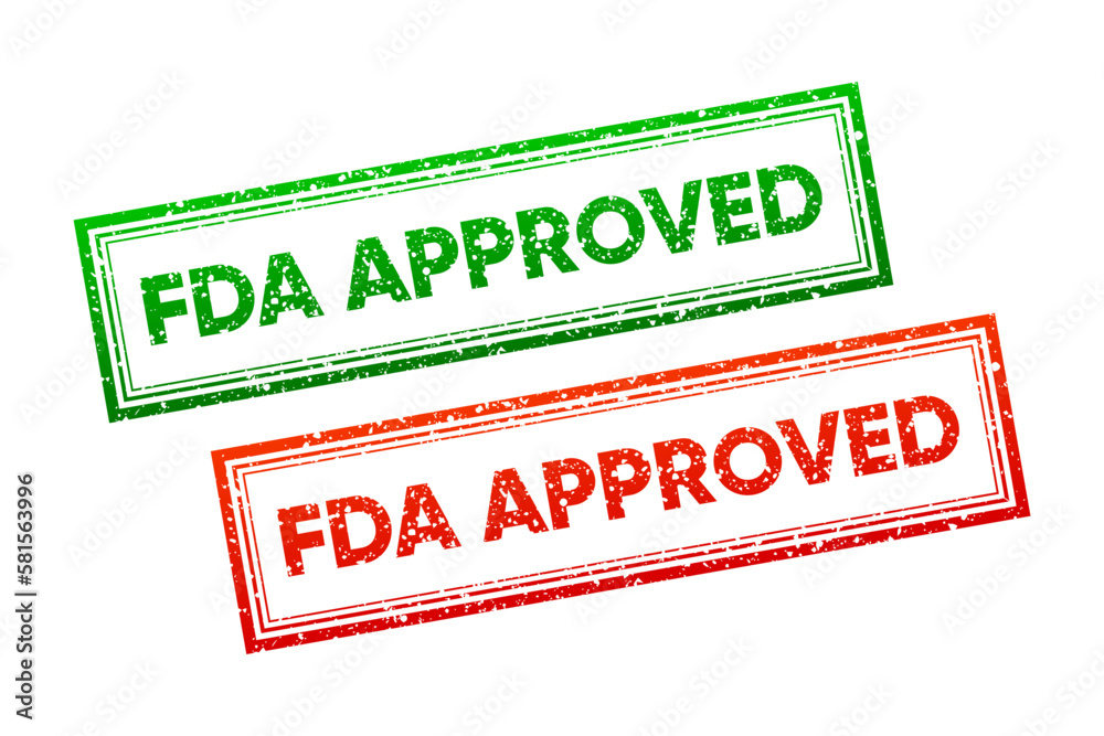 FDA Approved Stamp. FDA Approved text. Food and Drug Administration ...
