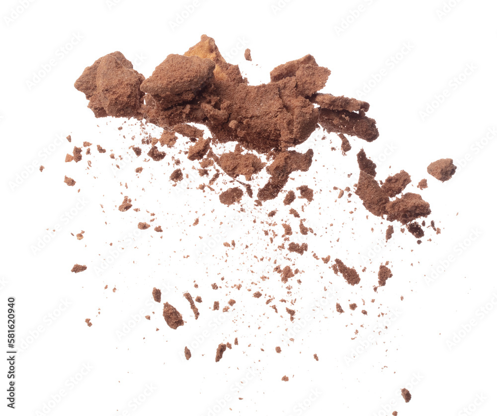 Cocoa powder fall fly in mid air mix cookie cracker, Cocoa powder ...