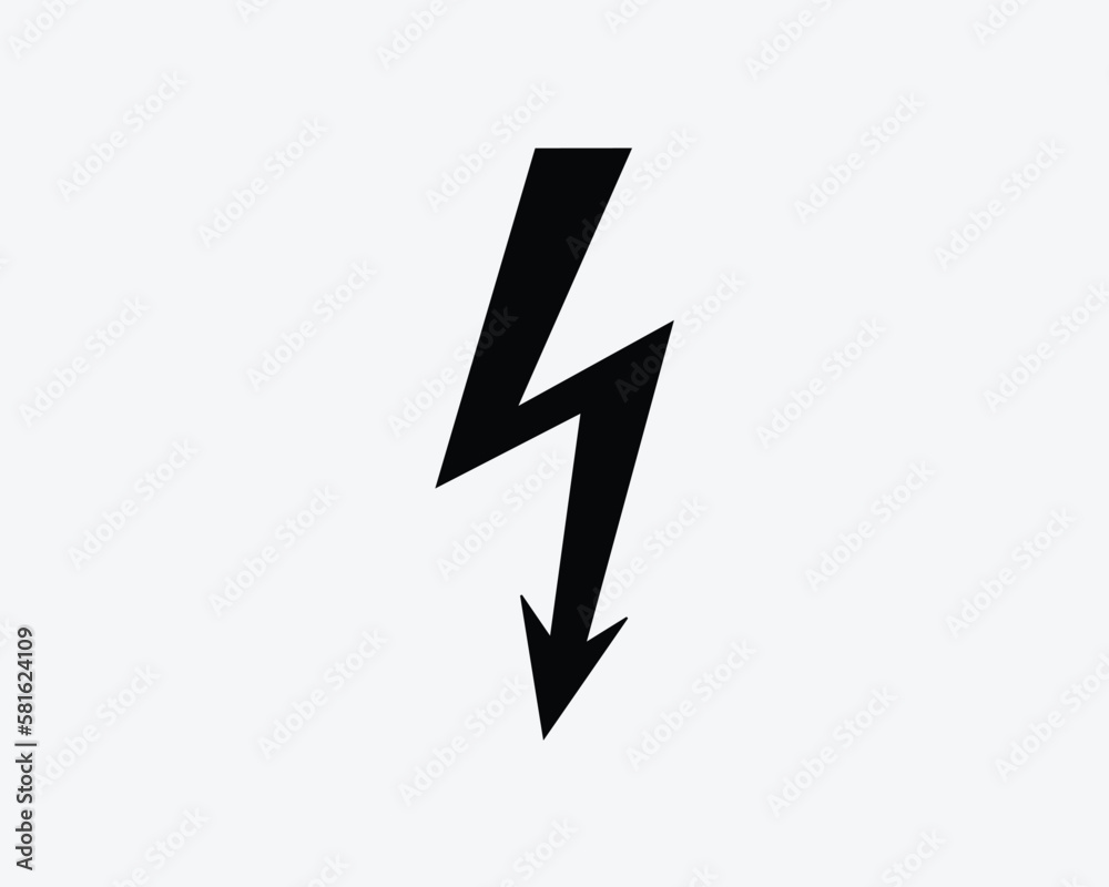 Electrical Bolt Icon Lightning Electricity Electric Static Vector Black ...