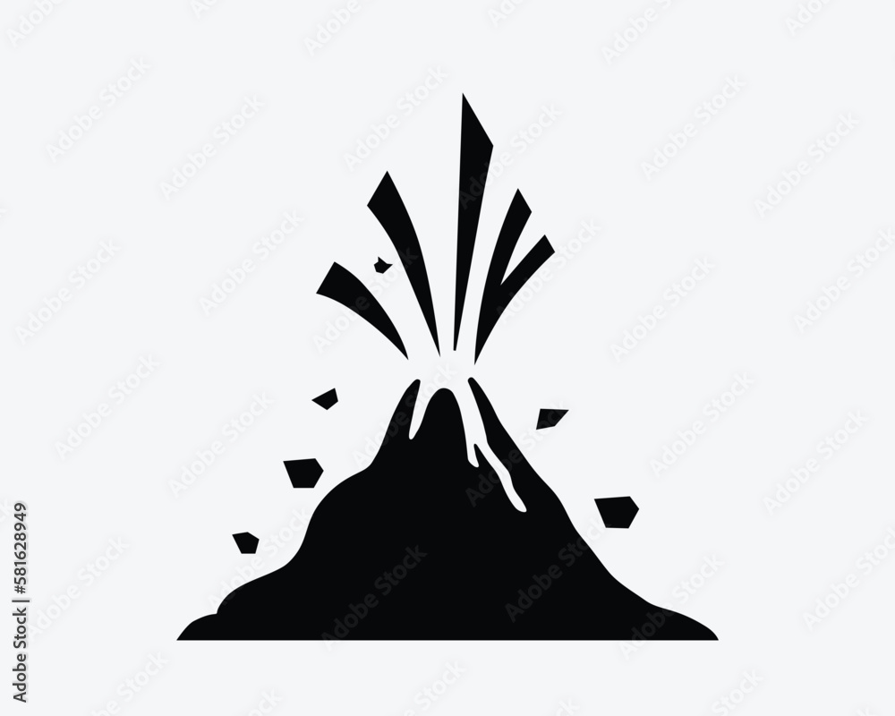 เวกเตอร์ Stock Volcano Eruption Icon Volcanic Activity Lava Active ...