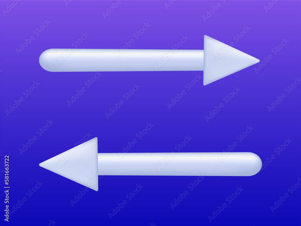 Opposite arrows 3d. Navigation, direction change sign, destination ...