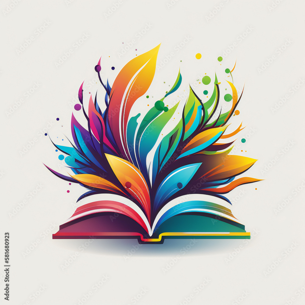 open book with colorful pages Stock Illustration | Adobe Stock