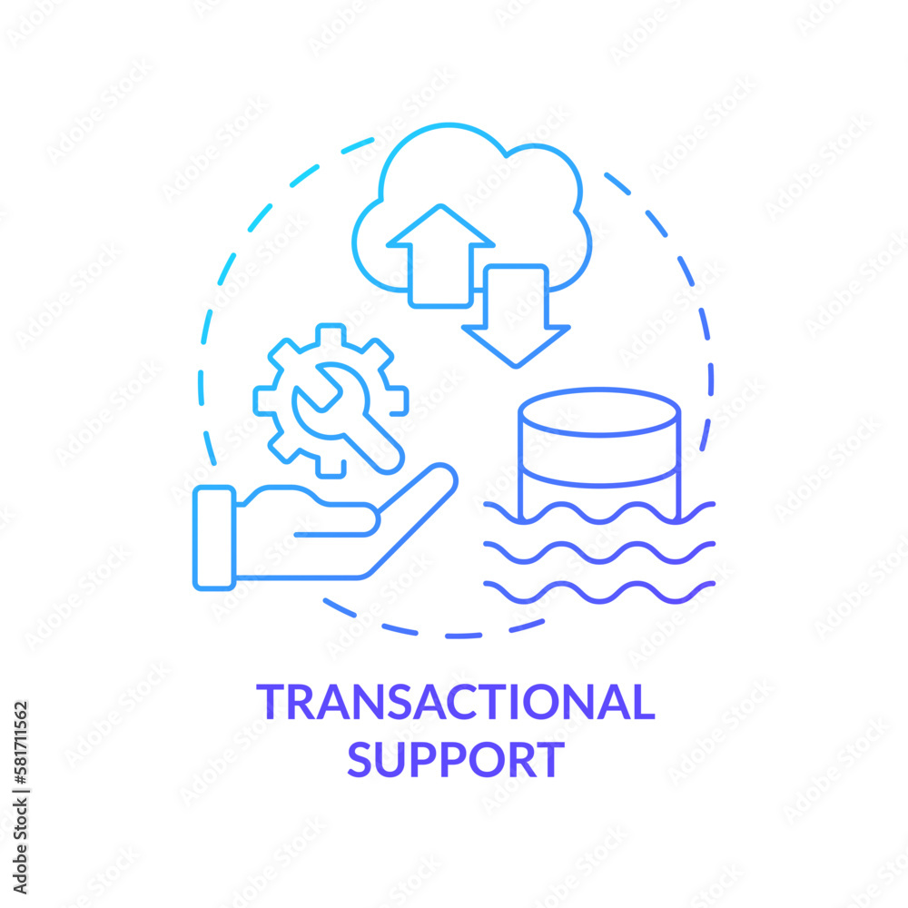 Transactional Support Blue Gradient Concept Icon Acid Transactions Digital Storage Data