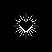 Retro Doodle Heart Rays Poster Free Stock Photo - Public Domain Pictures