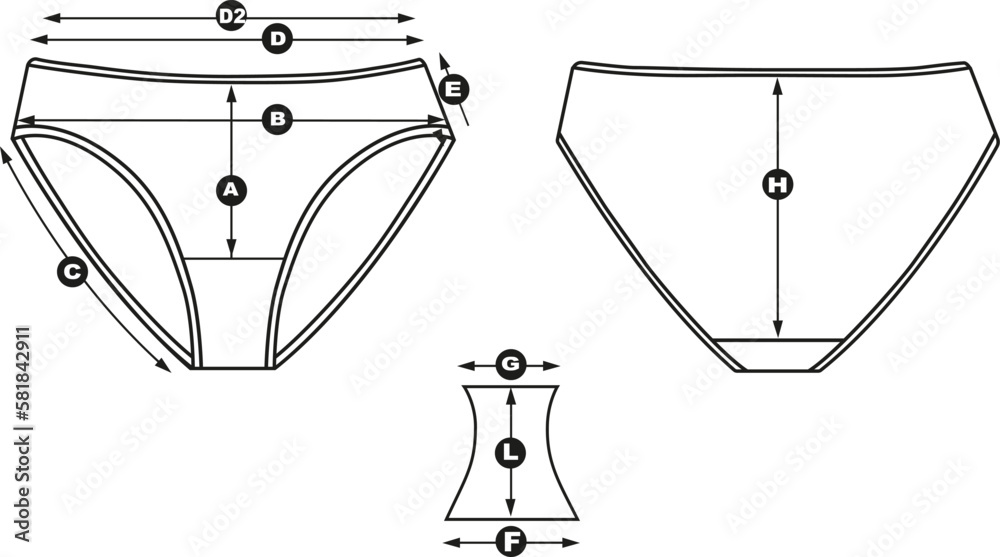 Women's classic briefs. Measurements for tailoring and selling linen ...