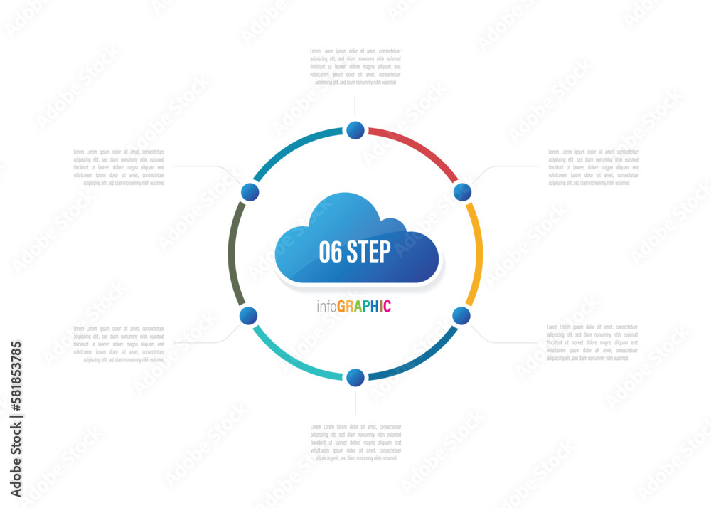 cloud computing infographics. Vector circle pie chart with 3, 4, 5, 6, 7, 8, 9, 10 steps ...