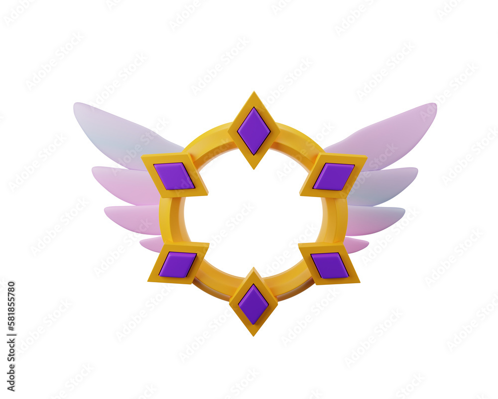 Ilustración de Stock 3D avatar frame, photo border render, cartoon game ...