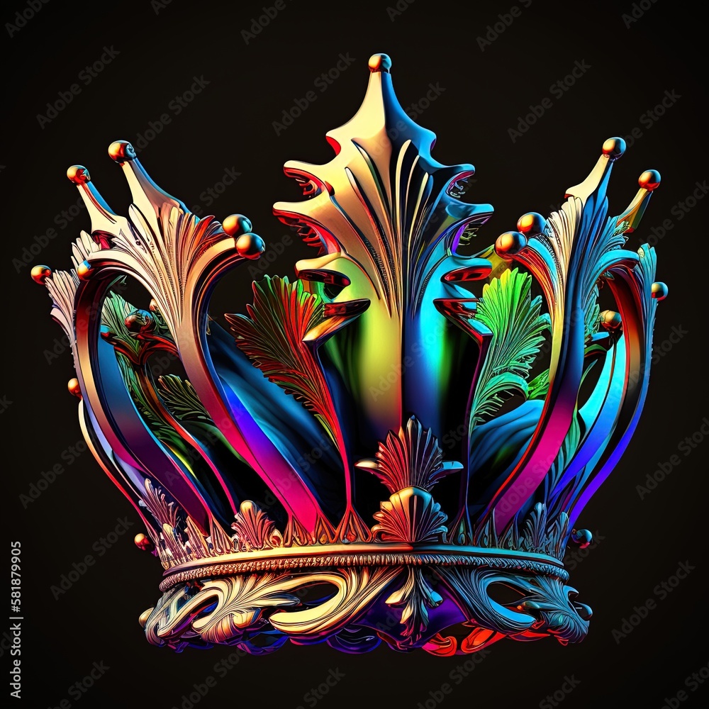 king crown illustration, generative ai Stock Illustration | Adobe Stock