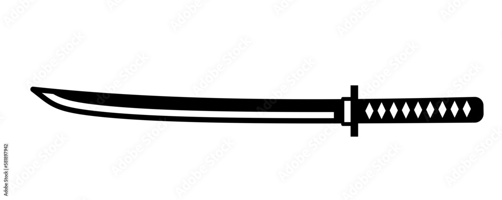 Samurai sword katana vector illustration icon. Katana sword. Stock ...