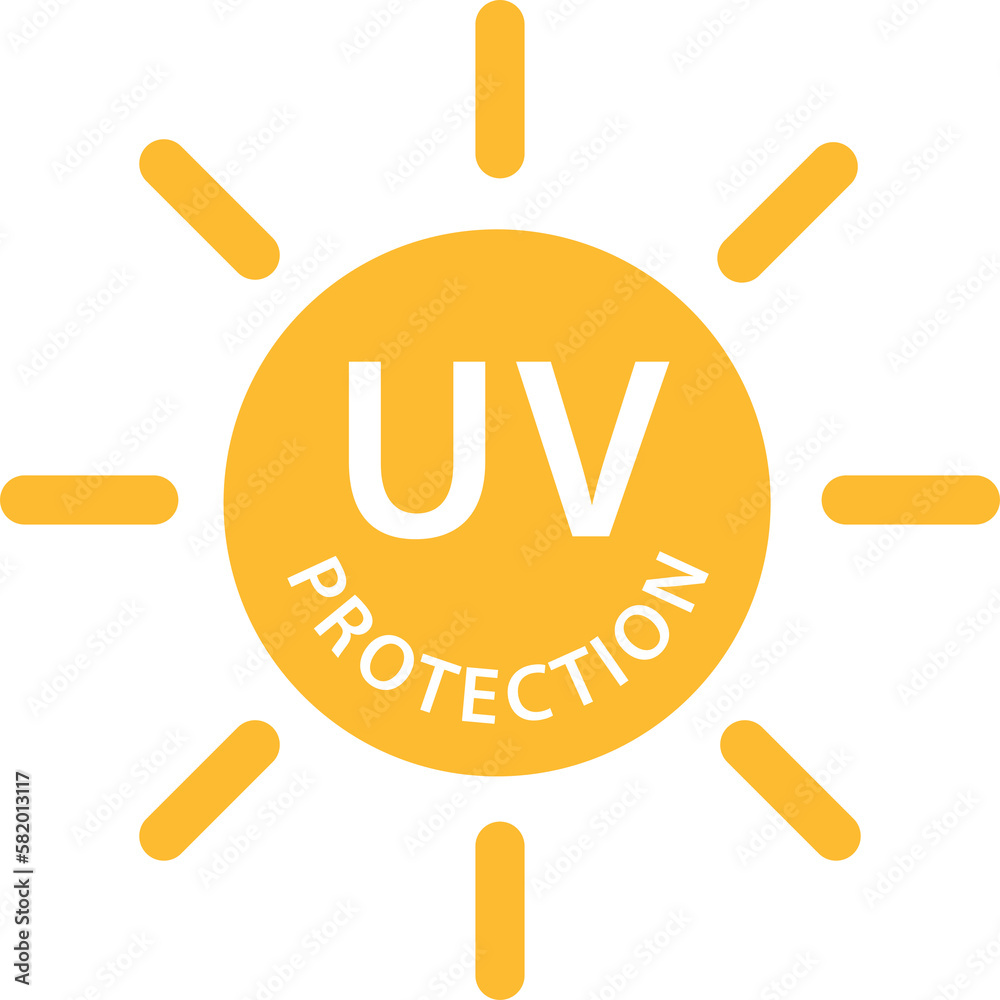 UV radiation protection icon solar ultraviolet light symbol for graphic ...